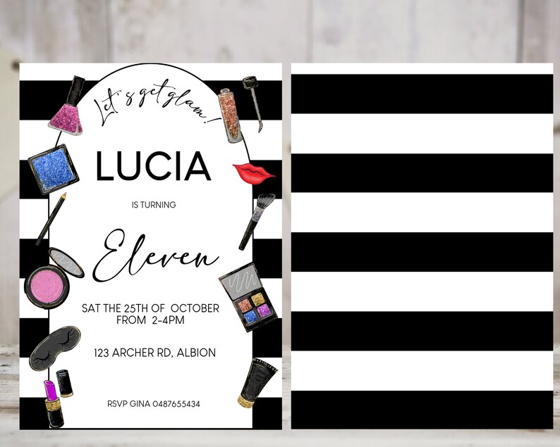 Printable Pamper Party Invitation Spa Birthday Make up Party Makeover ...