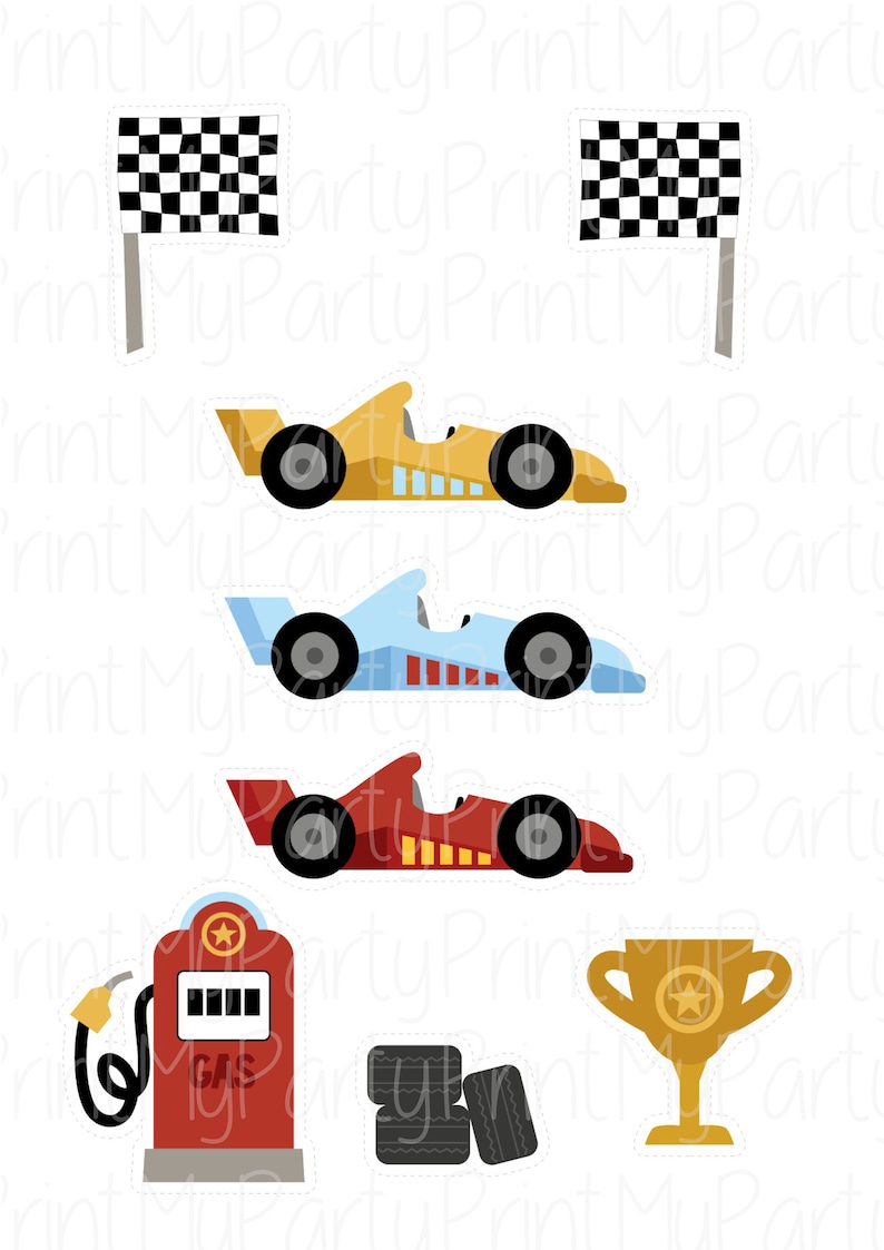 Race Car Cake Topper Race Car Birthday Party Printable Race - Etsy