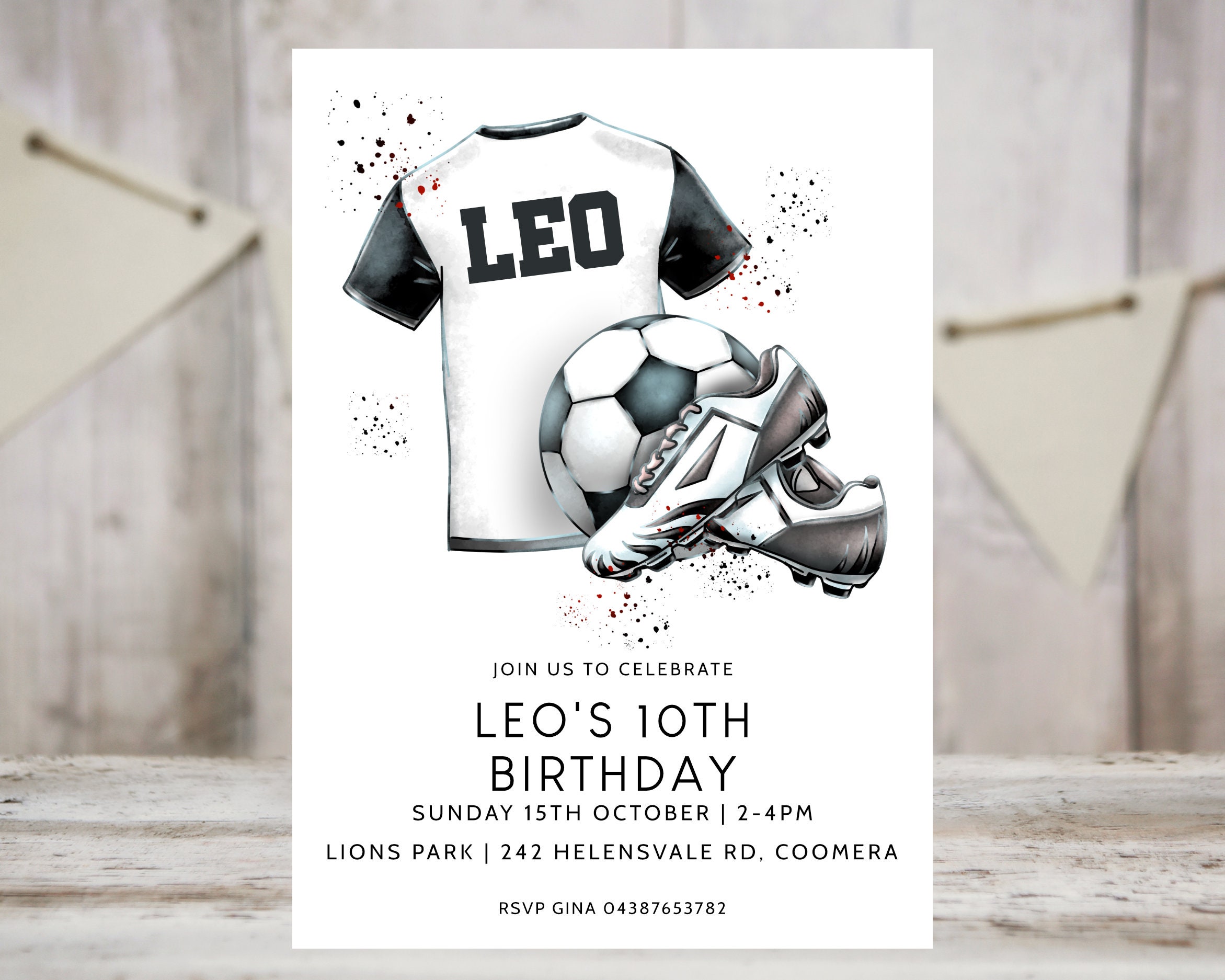 Soccer Birthday Invitation Soccer Theme Party Invitation Modern Soccer ...