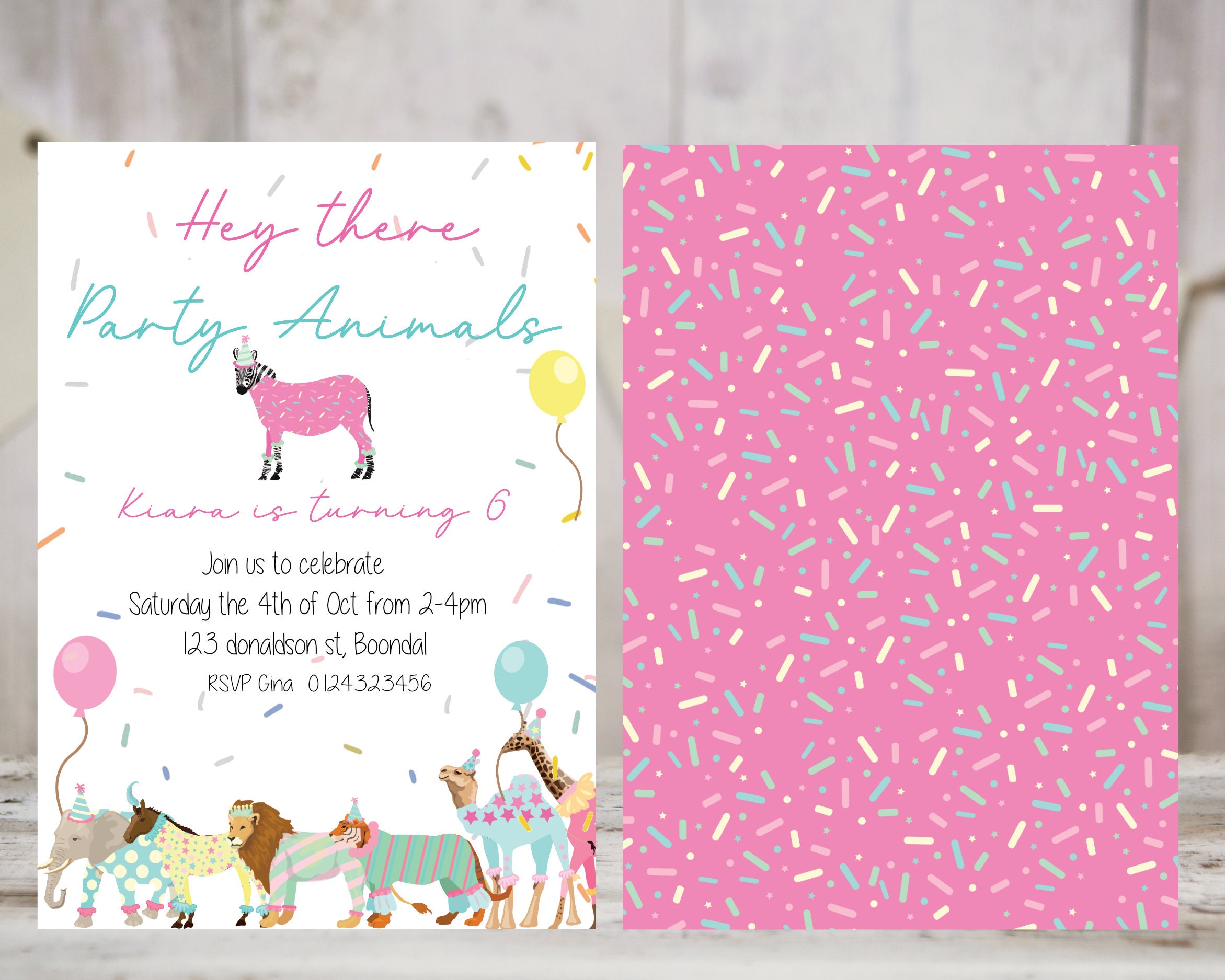 Party Animal Invitation Printable Animal Birthday Invitation - Etsy