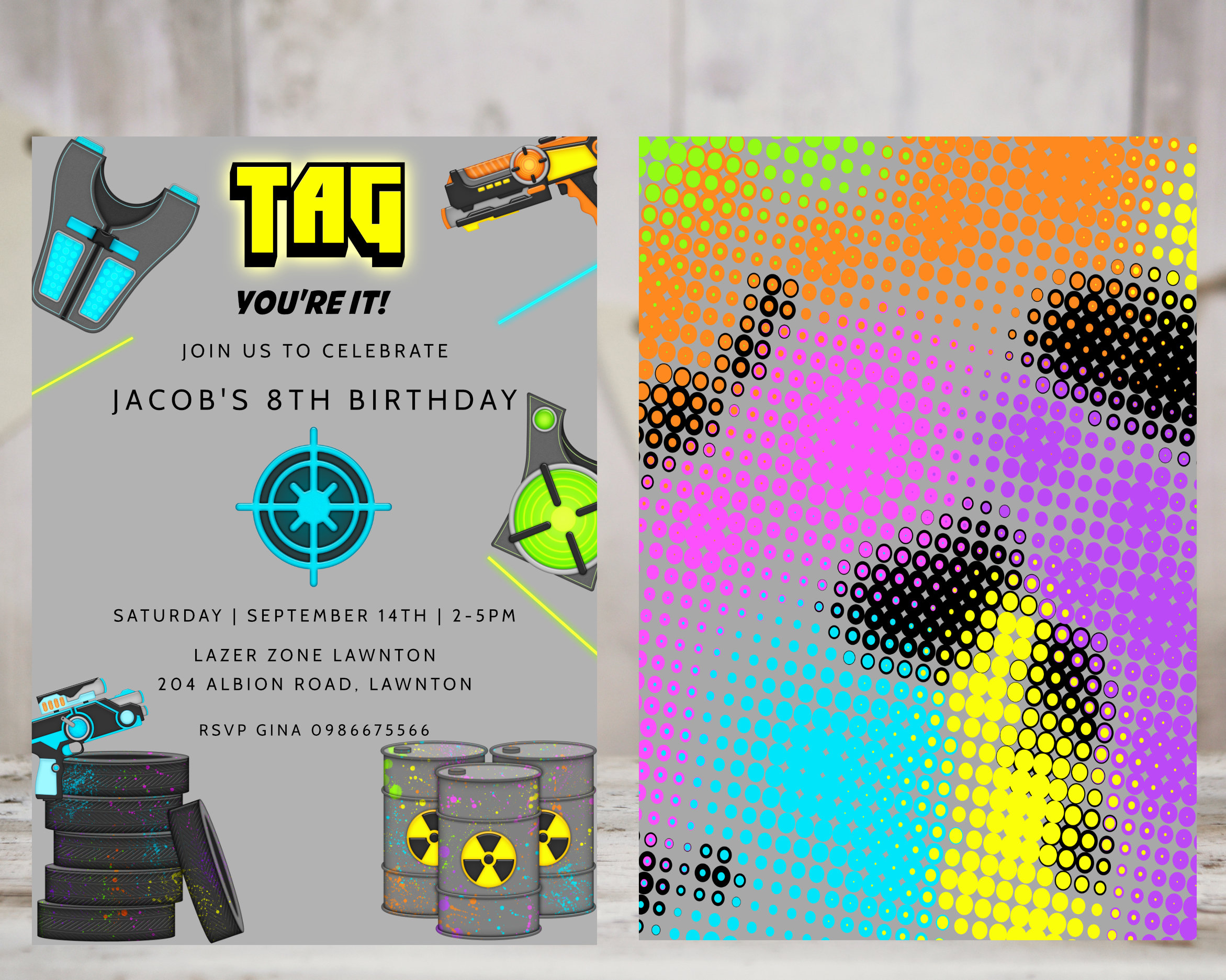 Laser Tag Birthday Invitation Template, Laser Tag Invitation, Laser Tag ...