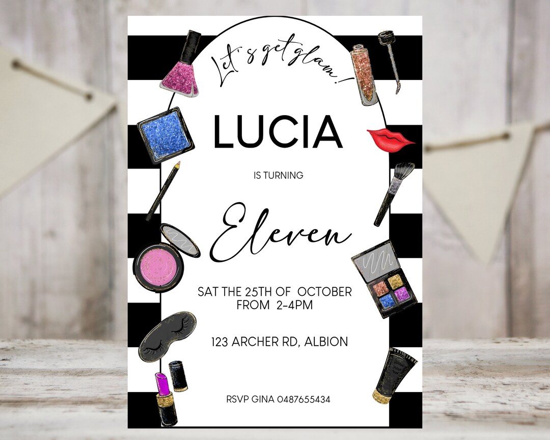 Printable Pamper Party Invitation Spa Birthday Make up Party Makeover ...