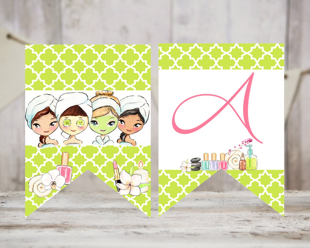Pamper Party Printable Bunting, Spa Party Printable, Spa Party Bunting ...