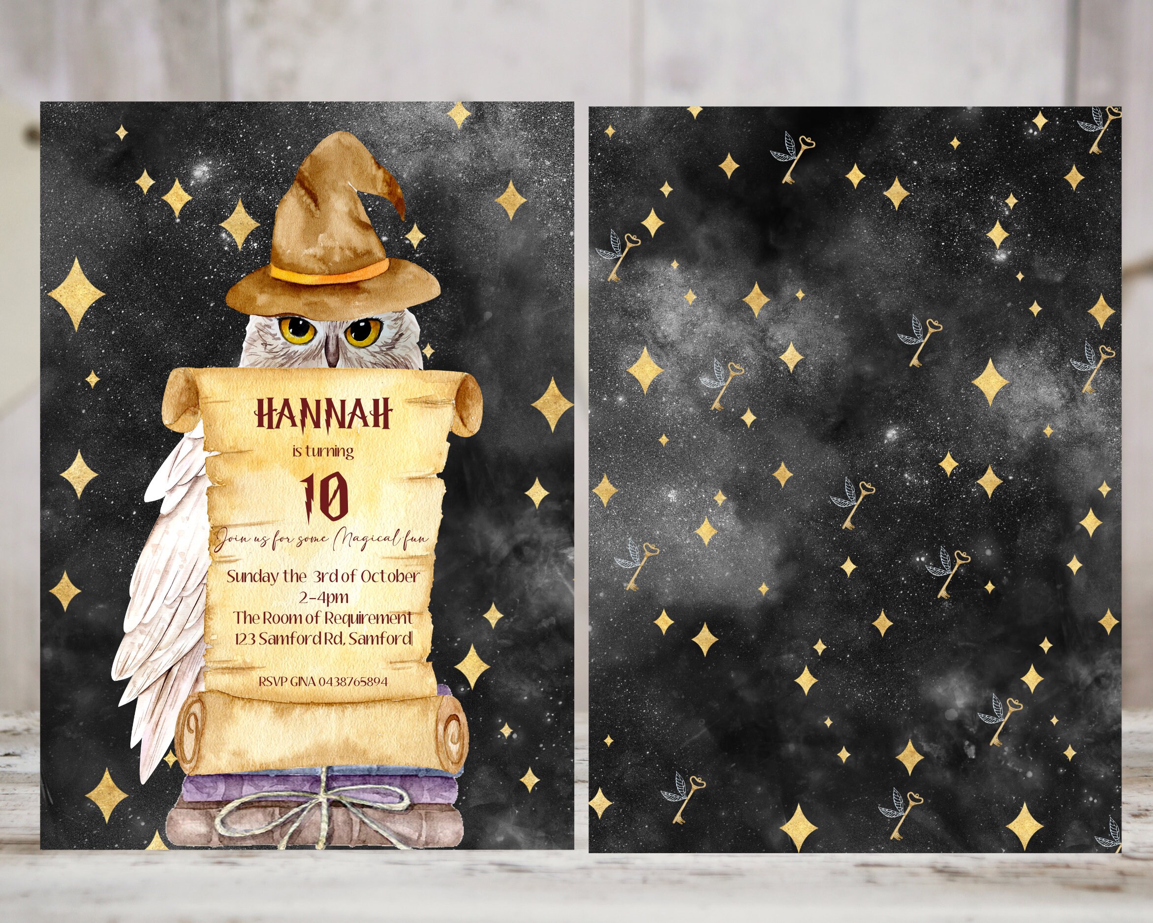 Wizard Invitation, Magic School Birthday, Modern Wizard Party ...