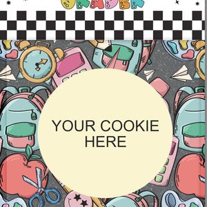 DIGITAL Cool Back to School Printable Folding Top Cookie Card| 4.1x5 ...