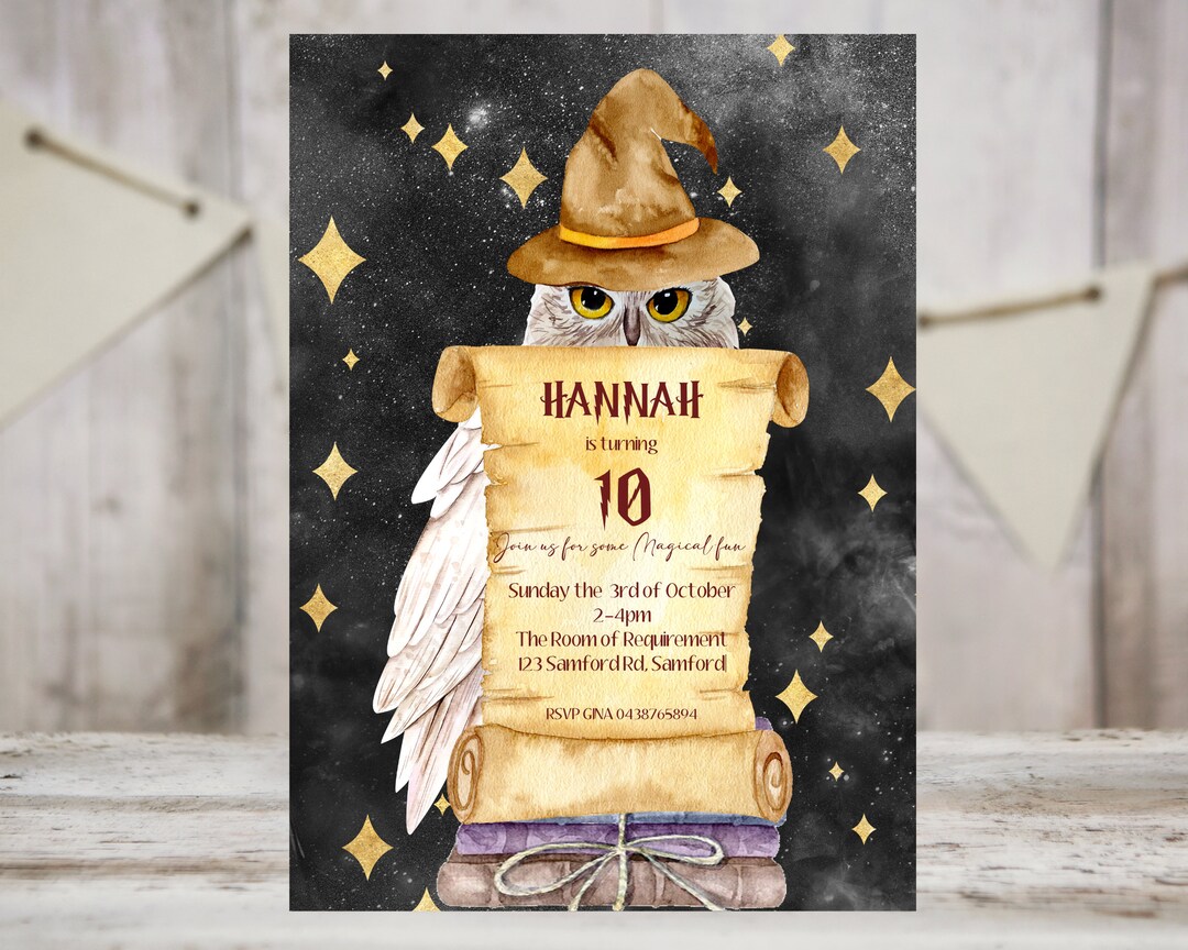 Wizard Invitation, Magic School Birthday, Modern Wizard Party ...