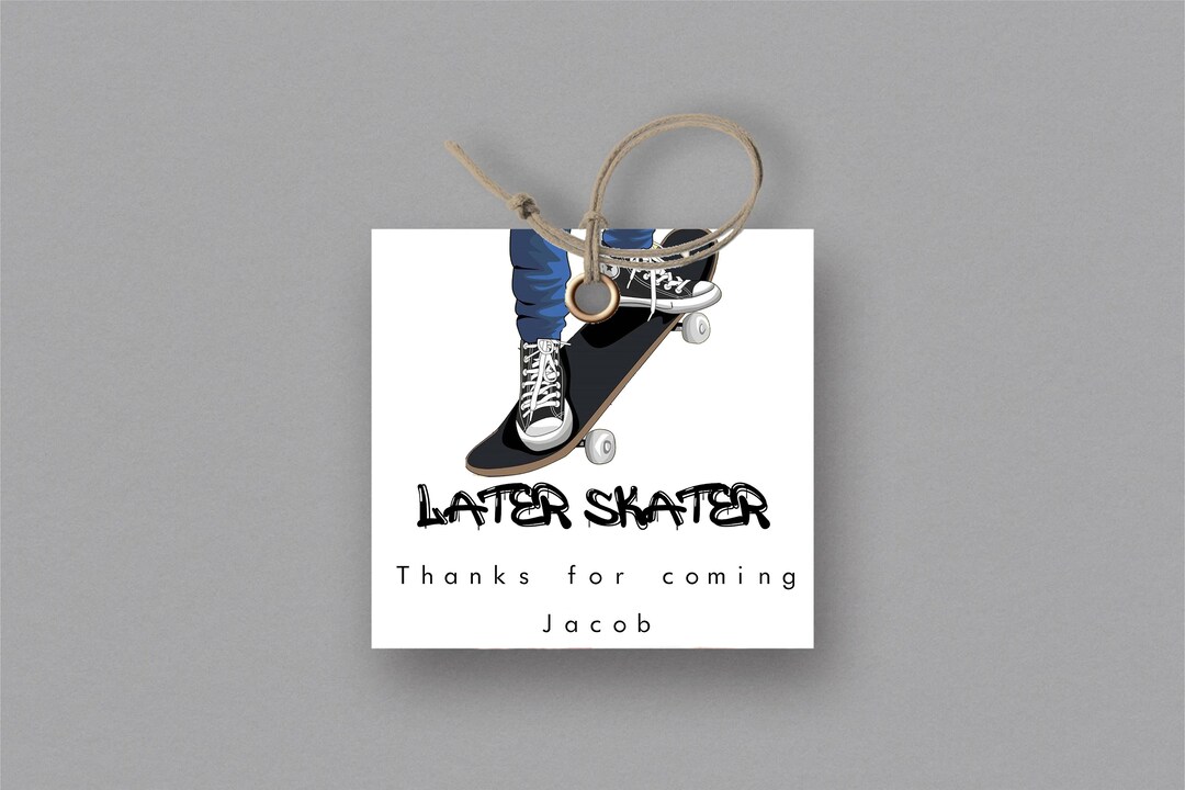 Skateboard Editable Thank You Card, Skateboarding Theme, Skate Birthday ...