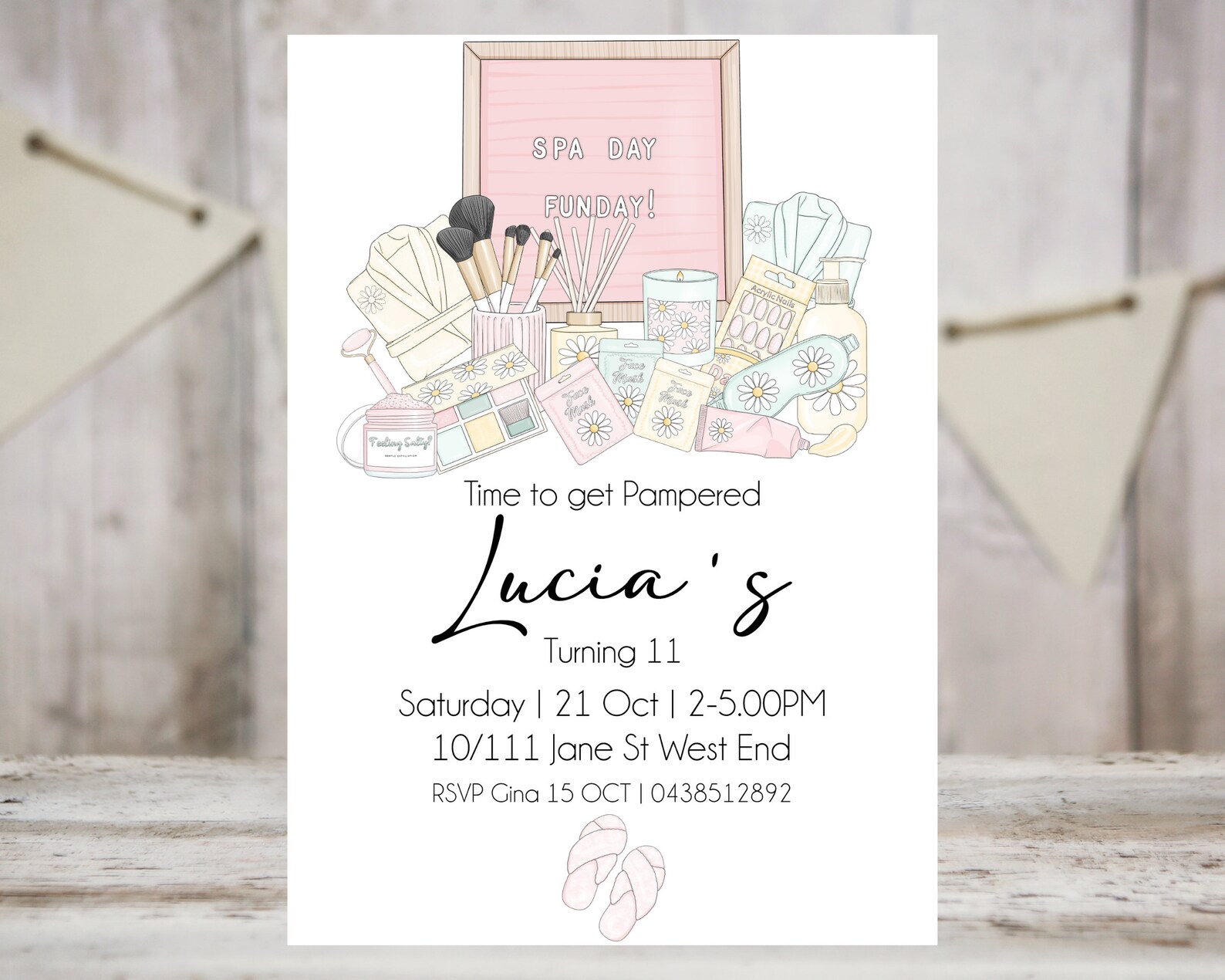 PAMPER PARTY INVITATION Pamper Birthday Invitation Spa Party Invitation ...