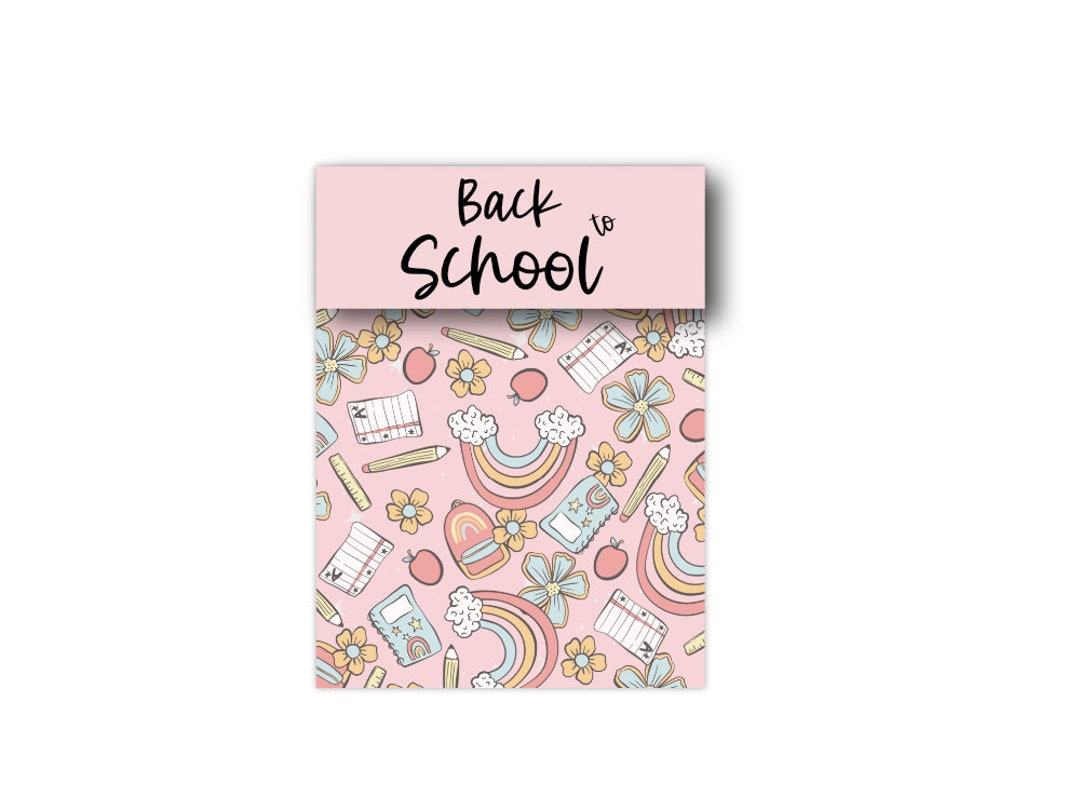 DIGITAL Back to School Printable Folding Top Cookie Card | 4.1x5.5in ...