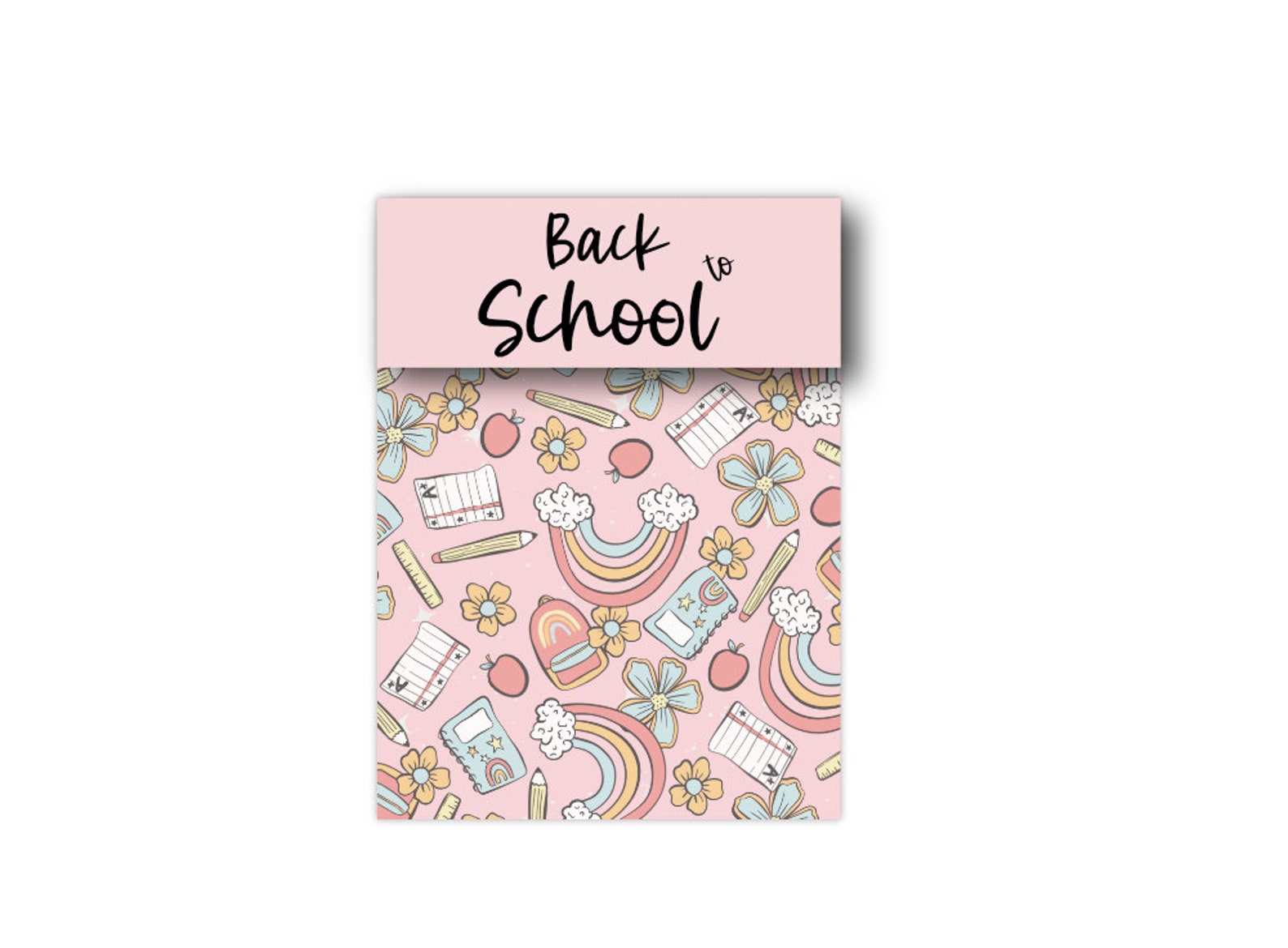 DIGITAL Back to School Printable Folding Top Cookie Card | 4.1x5.5in ...