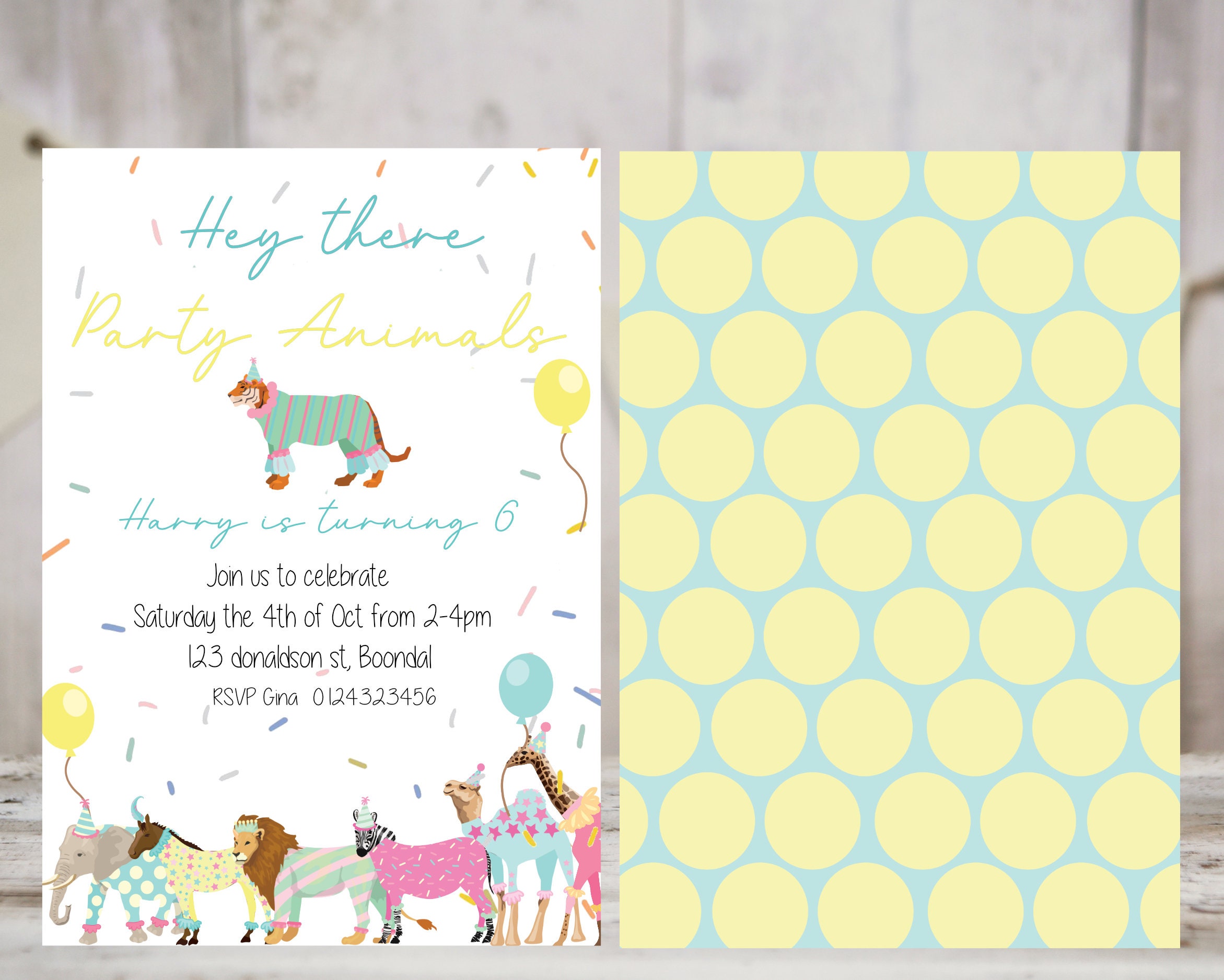 Party Animal Invitation Printable, Zoo Birthday Invitation, Circus ...