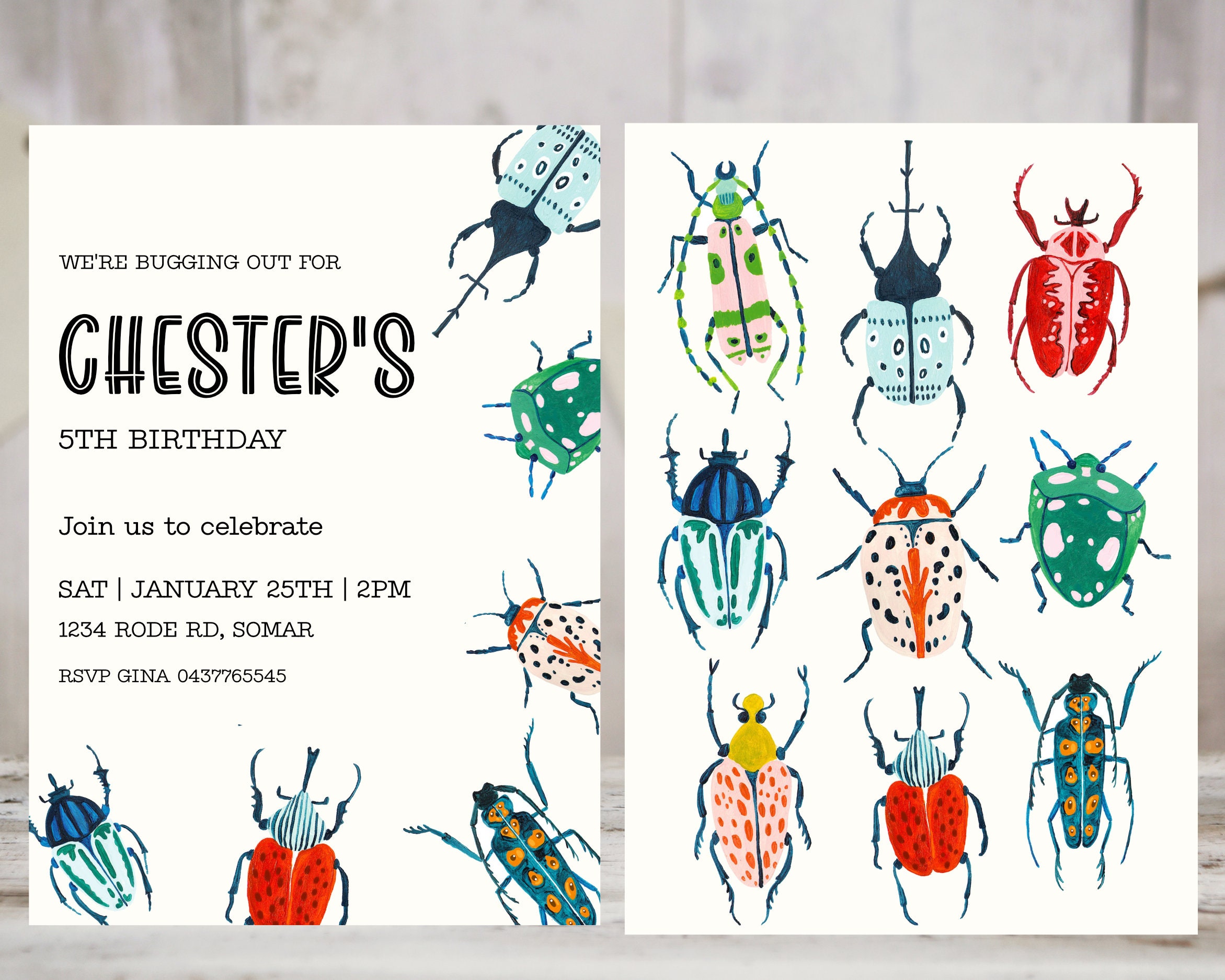 Bug Birthday Party Invitation Bugs Birthday Party Theme Insects ...