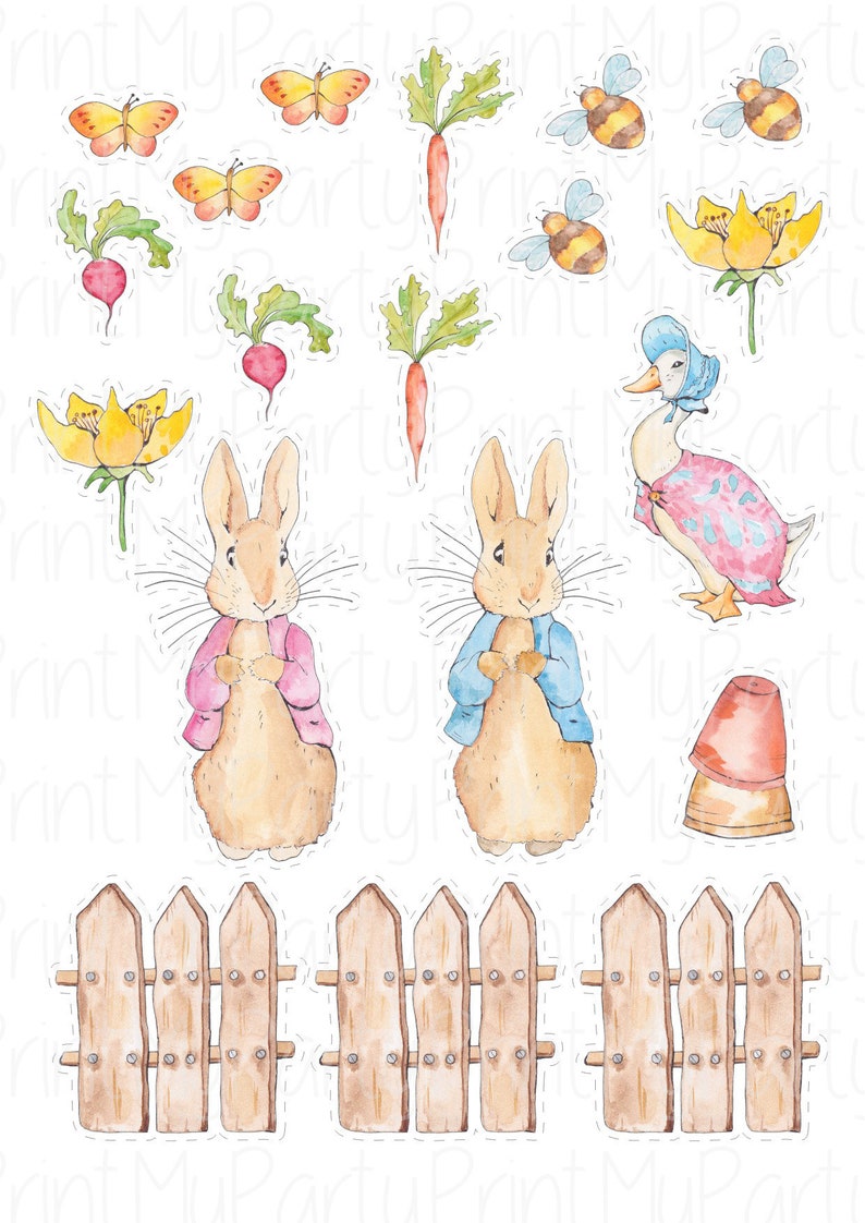 Peter Rabbit Cake Topper, Peter Rabbit Party, Printable Peter Rabbit ...