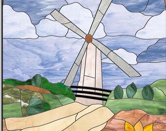 Stained Glass Windmill Pattern - Etsy