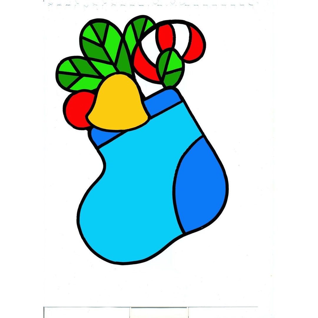 Christmas Stocking Stained Glass Pattern, Christmas Ornament Suncatcher ...