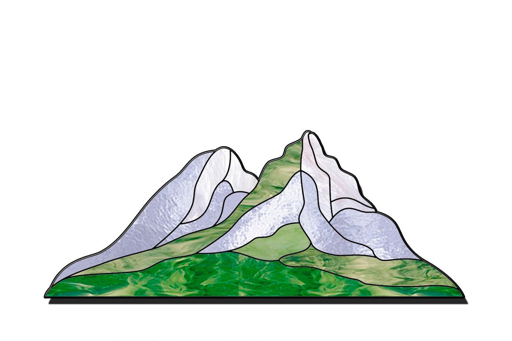 Mountains Stained Glass Pattern to Download PDF Stain Glass - Etsy