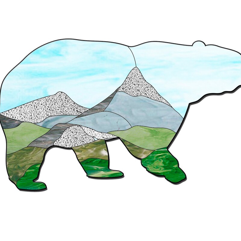 Stained Glass Bear - Etsy