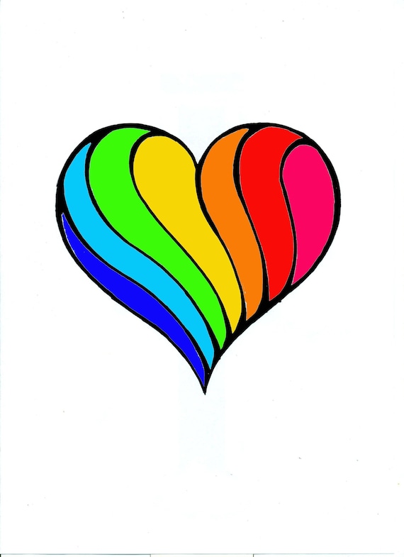 Heart Stained Glass Pattern to Download PDF Stain Glass - Etsy