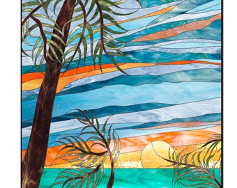 Stain Glass Panel Sunset - Etsy