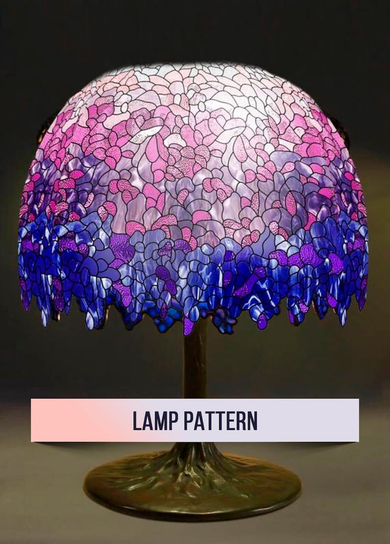 Lamp Pattern Wisteria to Download PDF, Stained Glass Lamp Floral ...
