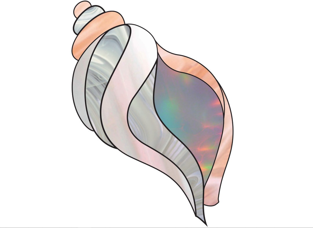Shell Stained Glass Pattern PDF File, Suncatcher Pattern, Sea Life ...