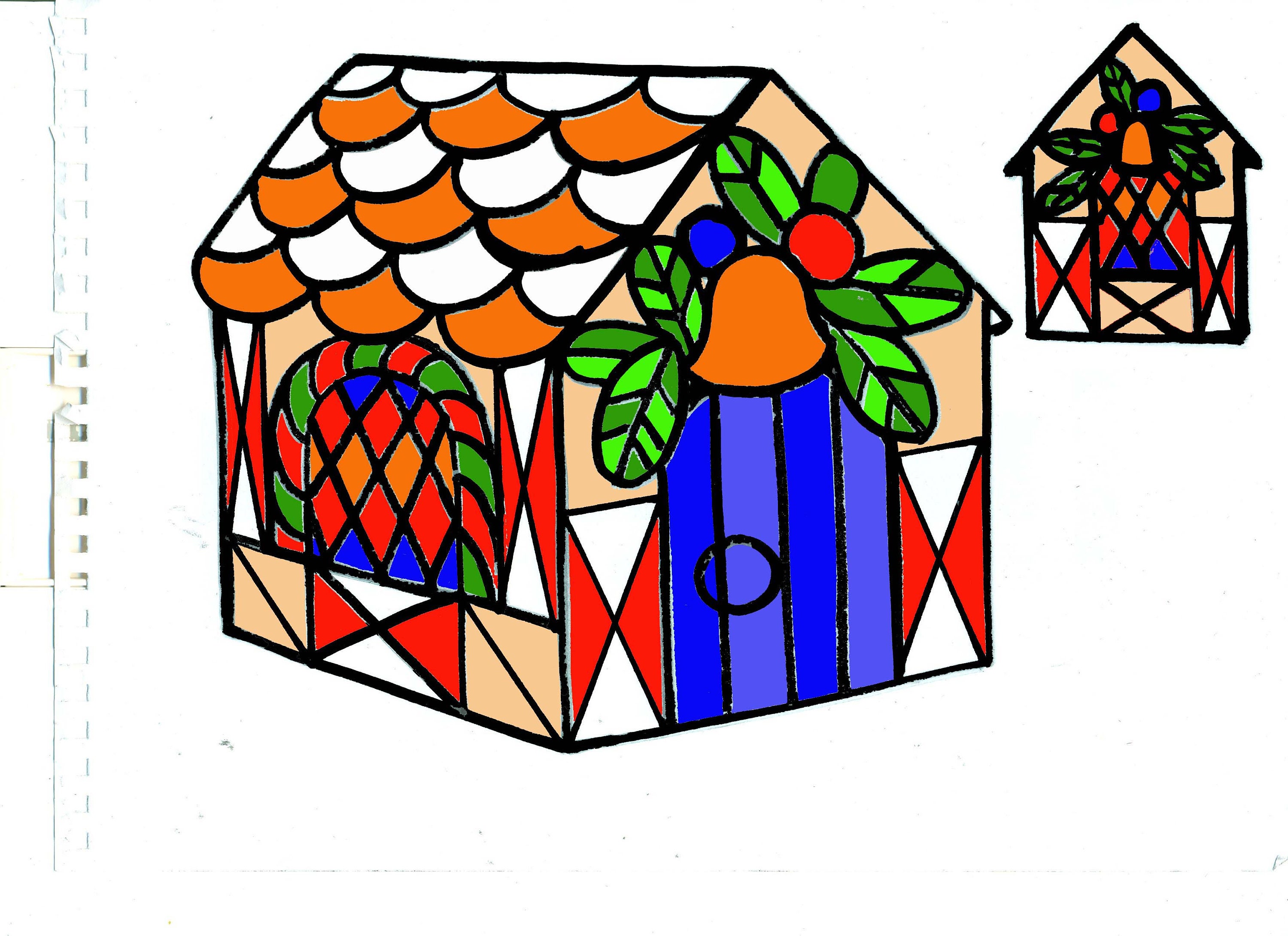3D Gingerbread Stained Glass Christmas Pattern to Download, Xmas ...