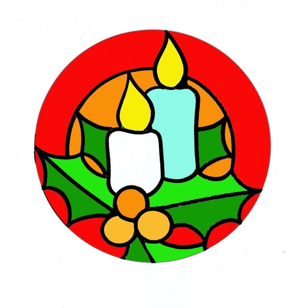 Stained Glass Christmas Suncatcher Pattern, Stain Glass Christmas ...