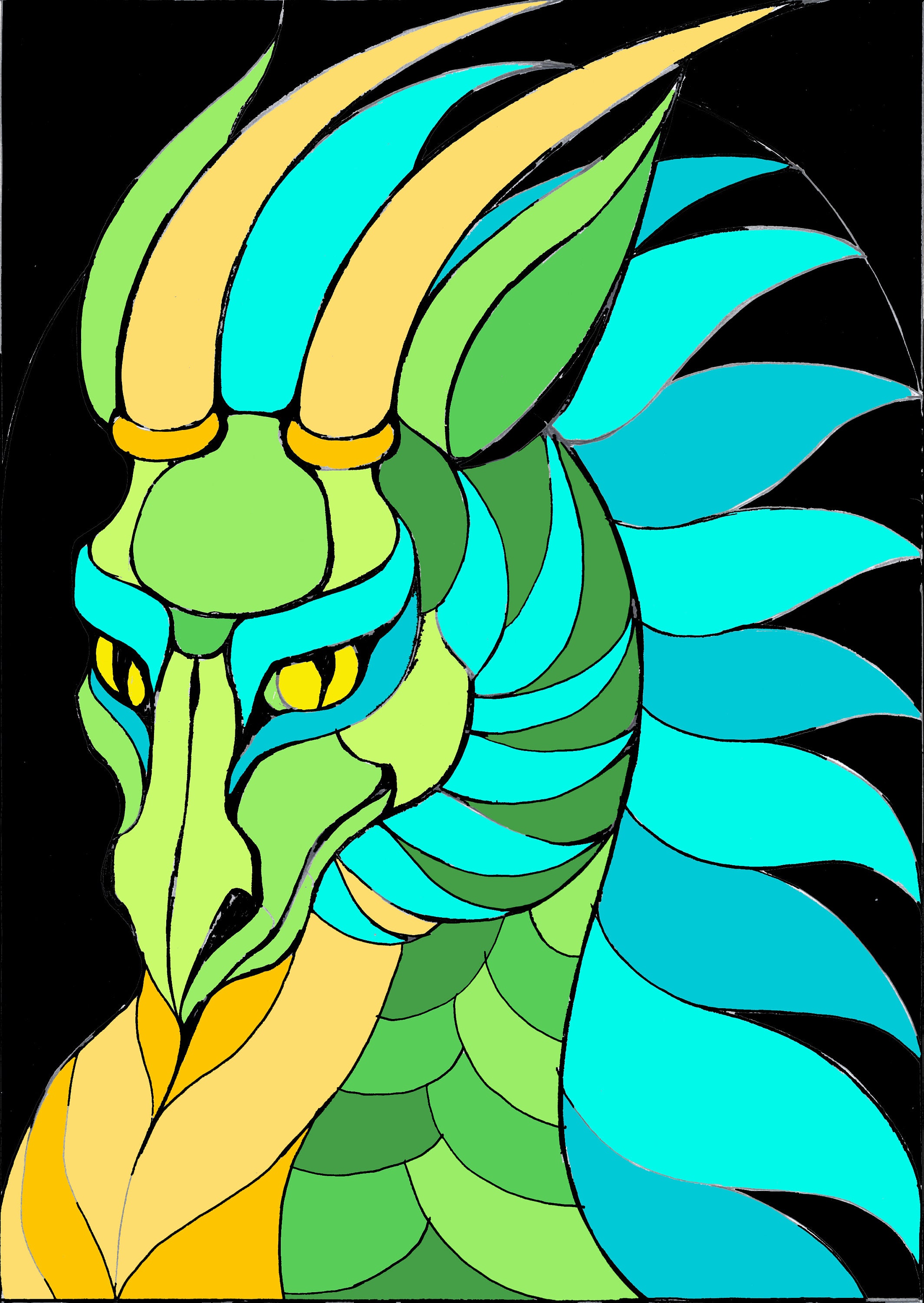 Dragon Stained Glass Pattern, Stain Glass Window Panel/hanging Pattern ...