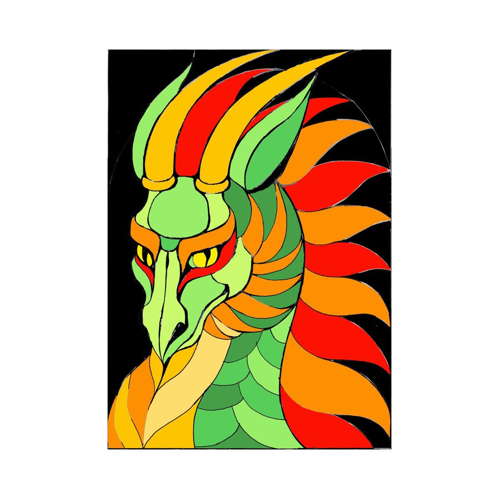 Dragon Stained Glass Pattern, Stain Glass Window Panel/hanging Pattern ...