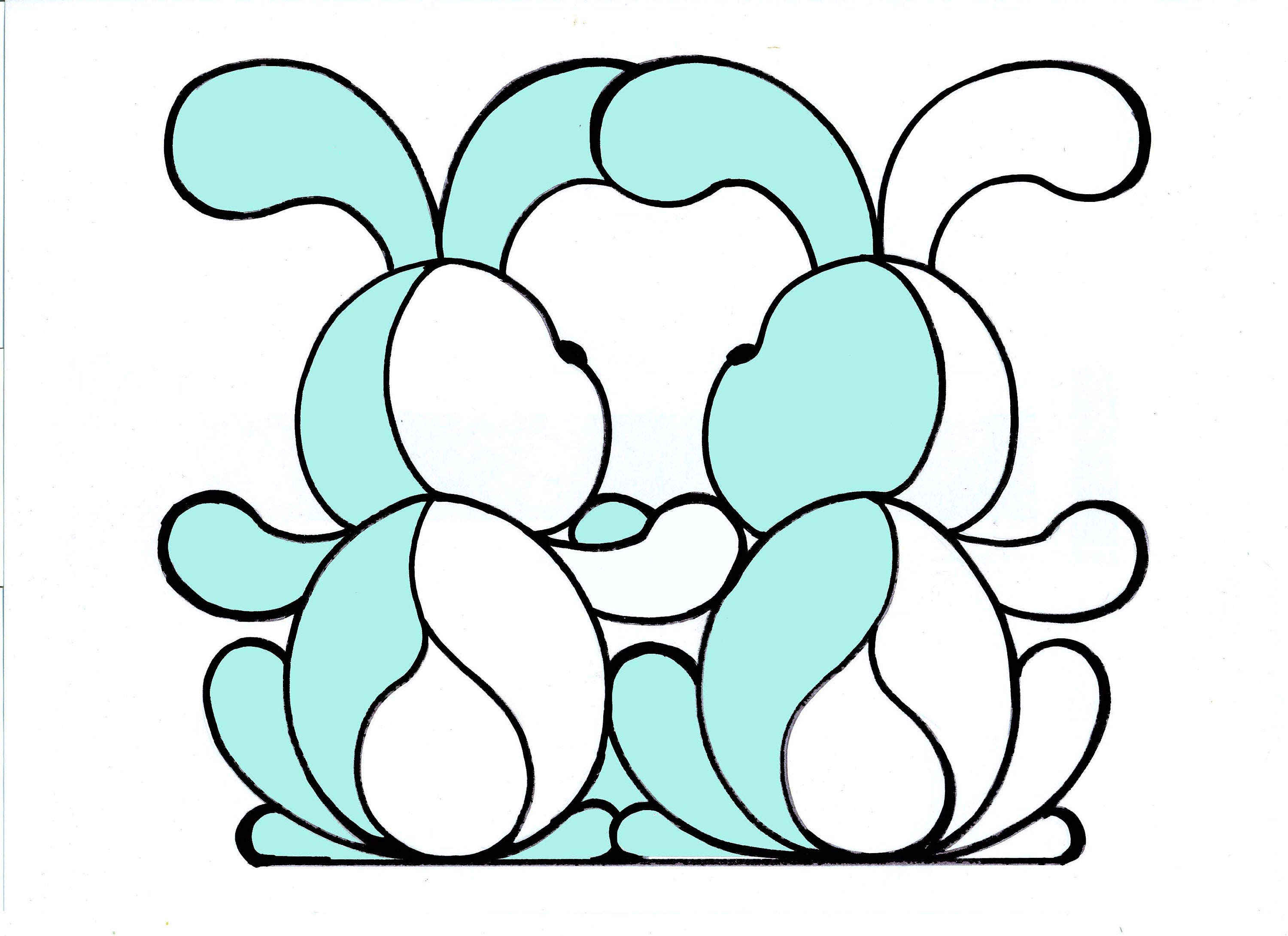 Easter Bunnies Suncatcher Pattern, Stain Glass Rabbit Holiday Template ...