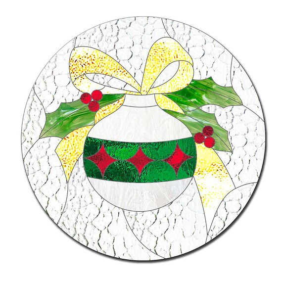 Stained Glass Christmas Suncatcher Pattern Stain Glass - Etsy