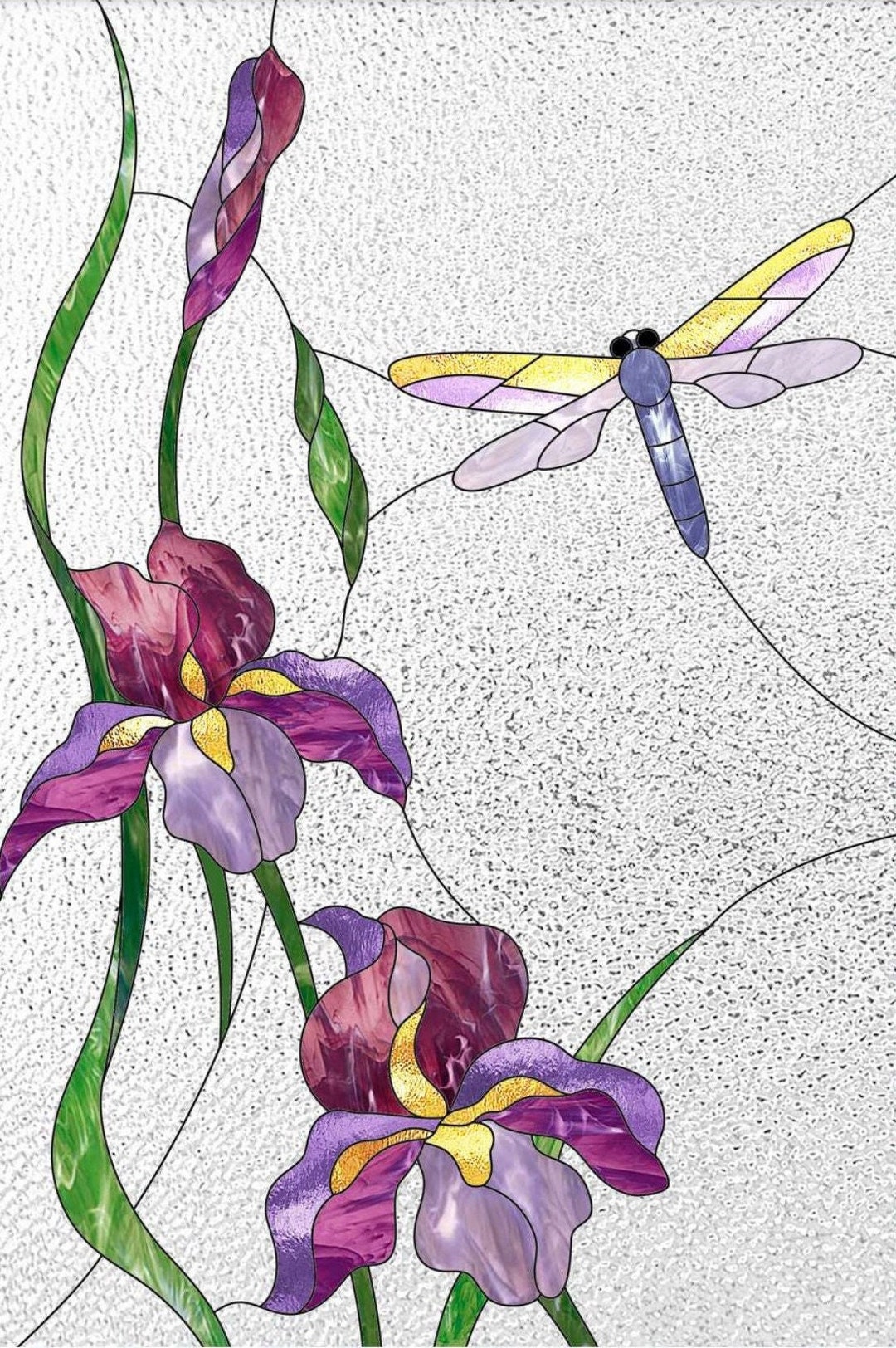 Dragonfly Stained Glass Pattern PDF, Stain Glass Insect Pattern to ...