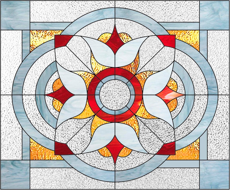 Stained Glass Geometric & Abstract Pattern PDF, Stain Glass Window ...