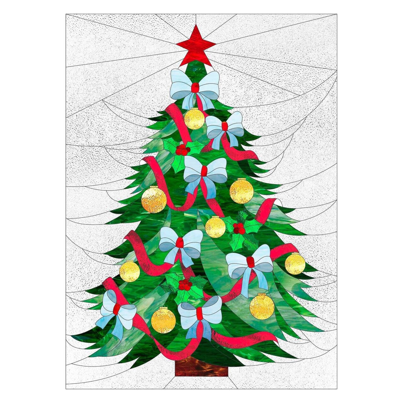 Christmas Stained Glass Pattern, Christmas Tree Pattern to Download ...