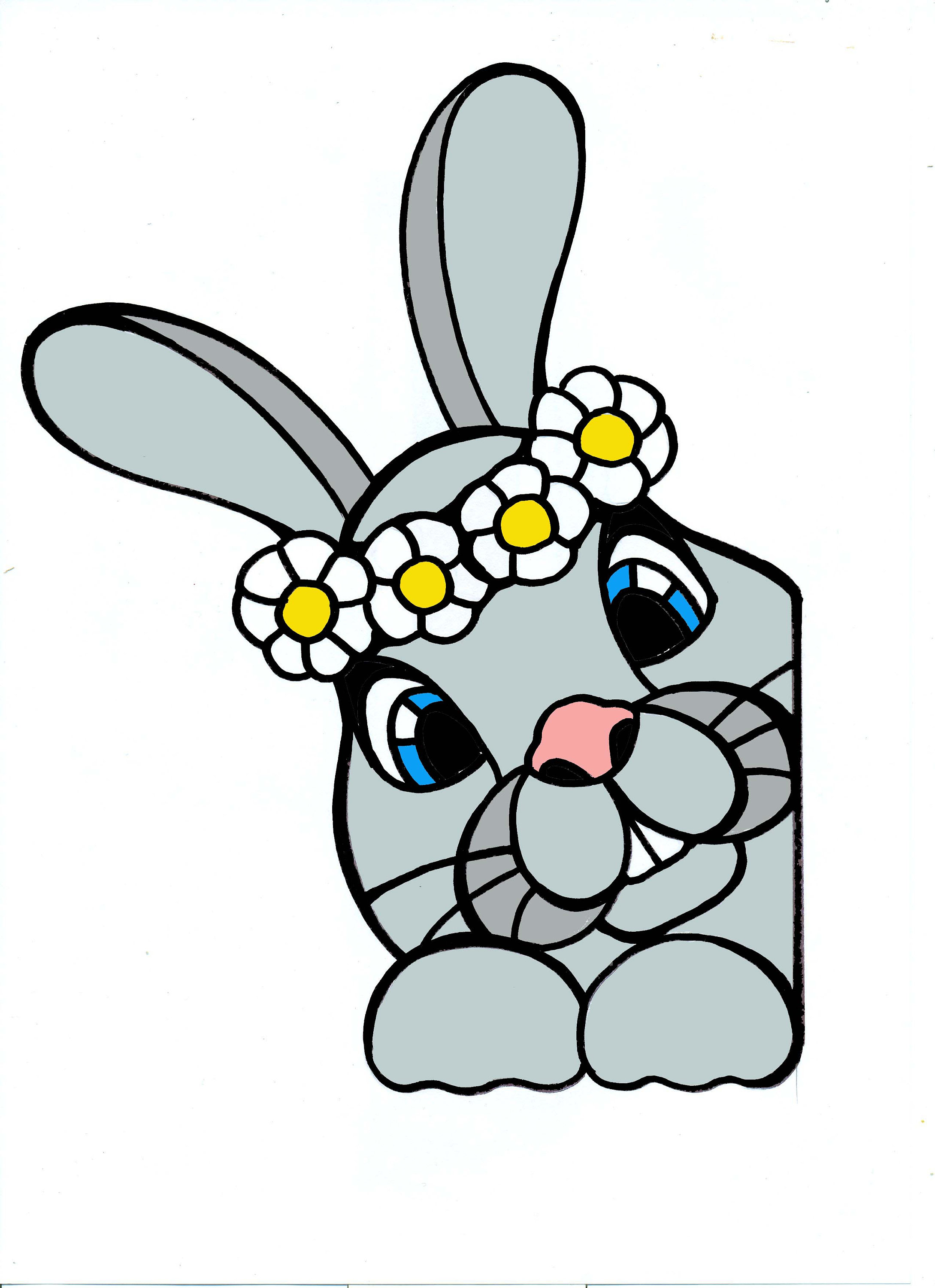 Easter Bunny Suncatcher Pattern, Stain Glass Rabbit Holiday Template ...