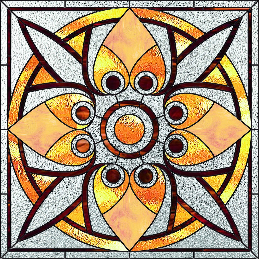 Stained Glass Geometric & Abstract Pattern PDF, Stain Glass Window ...