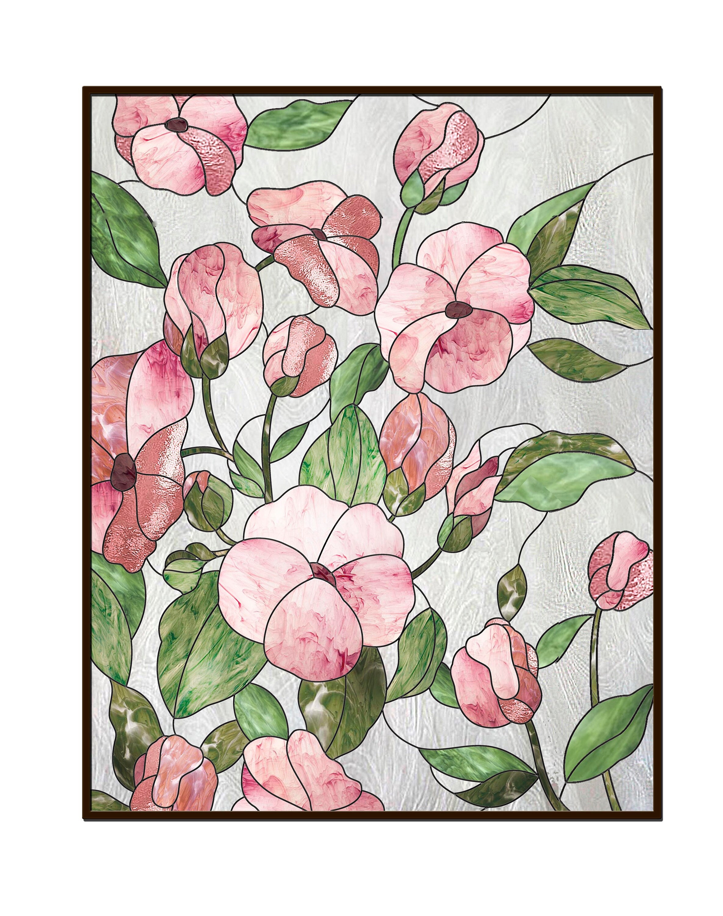 Roses Stained Glass Pattern PDF, Stain Glass Flower Pattern to Download ...