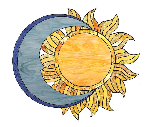 Sun Stained Glass Pattern Celestial Stain Glass Pattern to - Etsy
