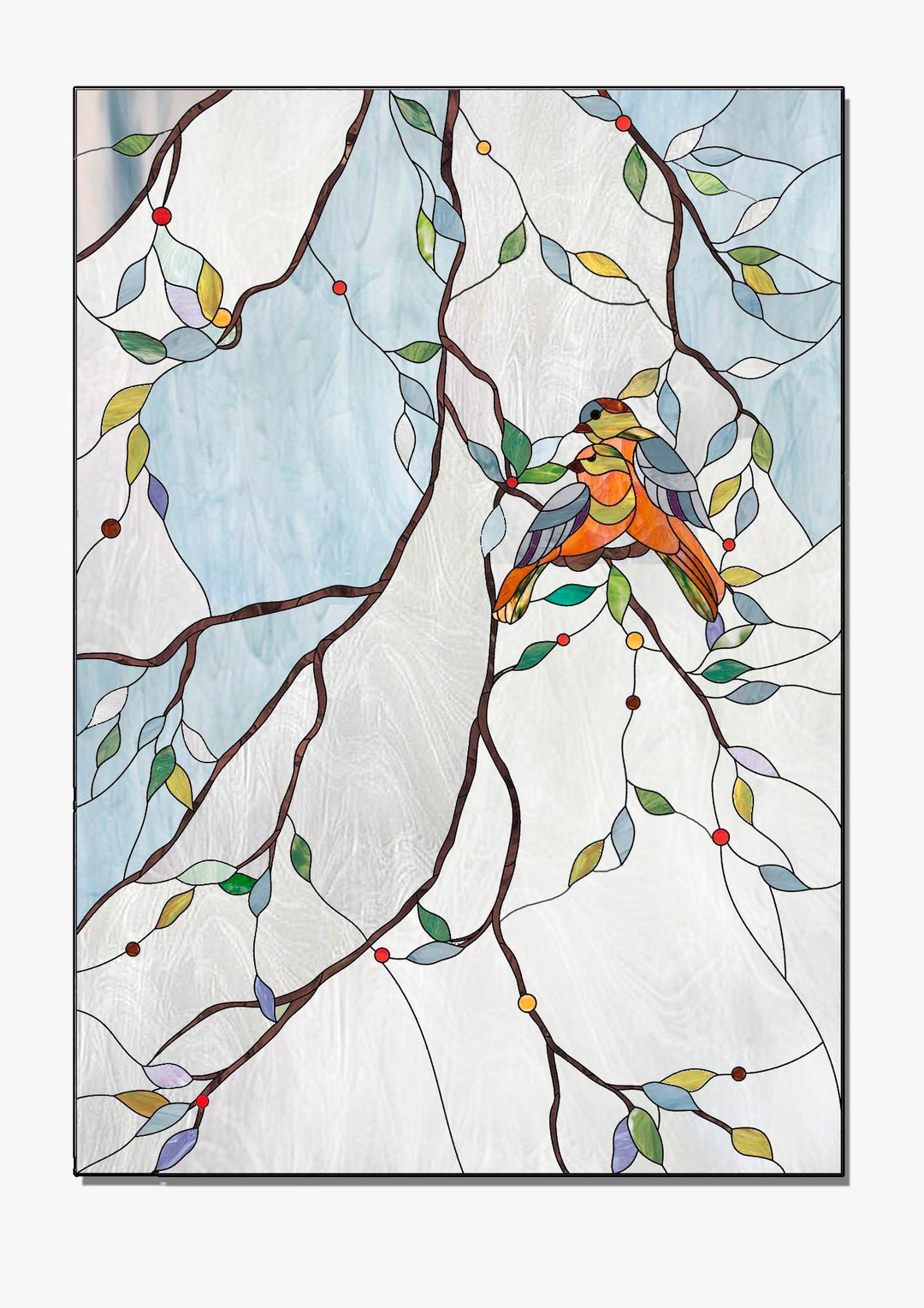 Birds Stained Glass Pattern PDF, Stained Glass Window Hangings Birds ...