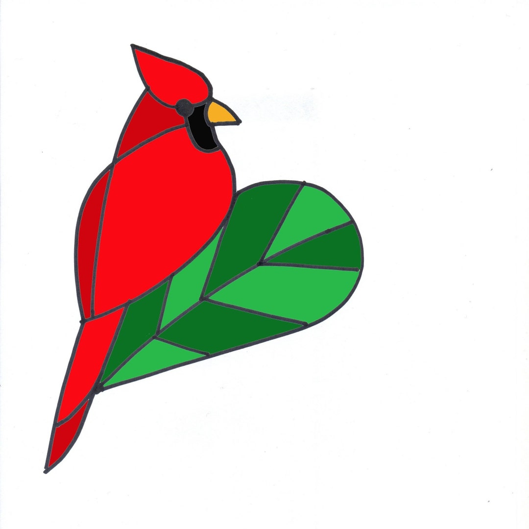 Cardinal Stained Glass Pattern to Download PDF, Stain Glass Bird ...