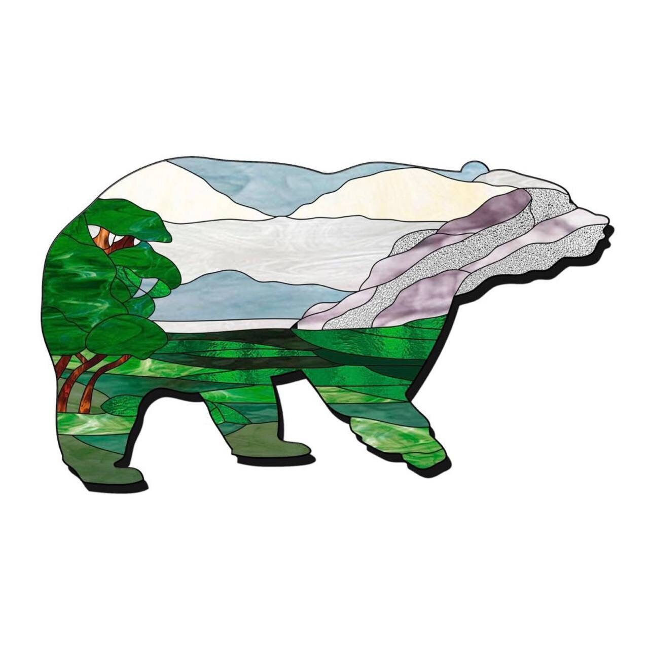 Bear Stained Glass Pattern, Stain Glass Animal Pattern to Download PDF ...