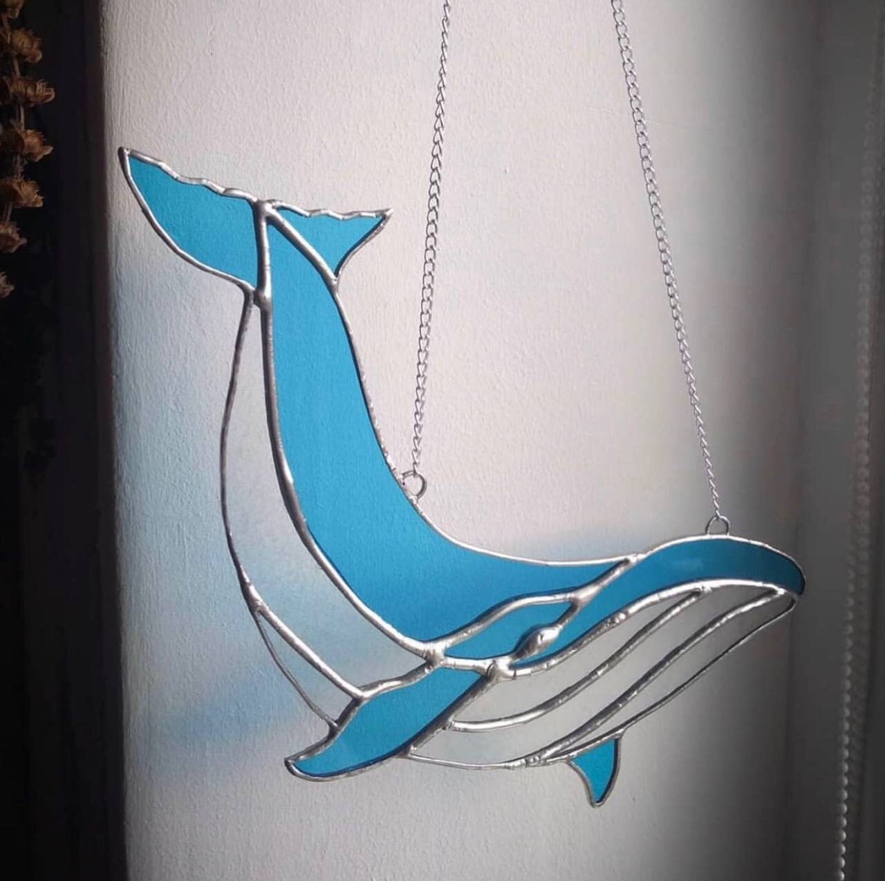 Whale Stained Glass PDF File Pattern, Sea Life Pattern, Stained Glass ...
