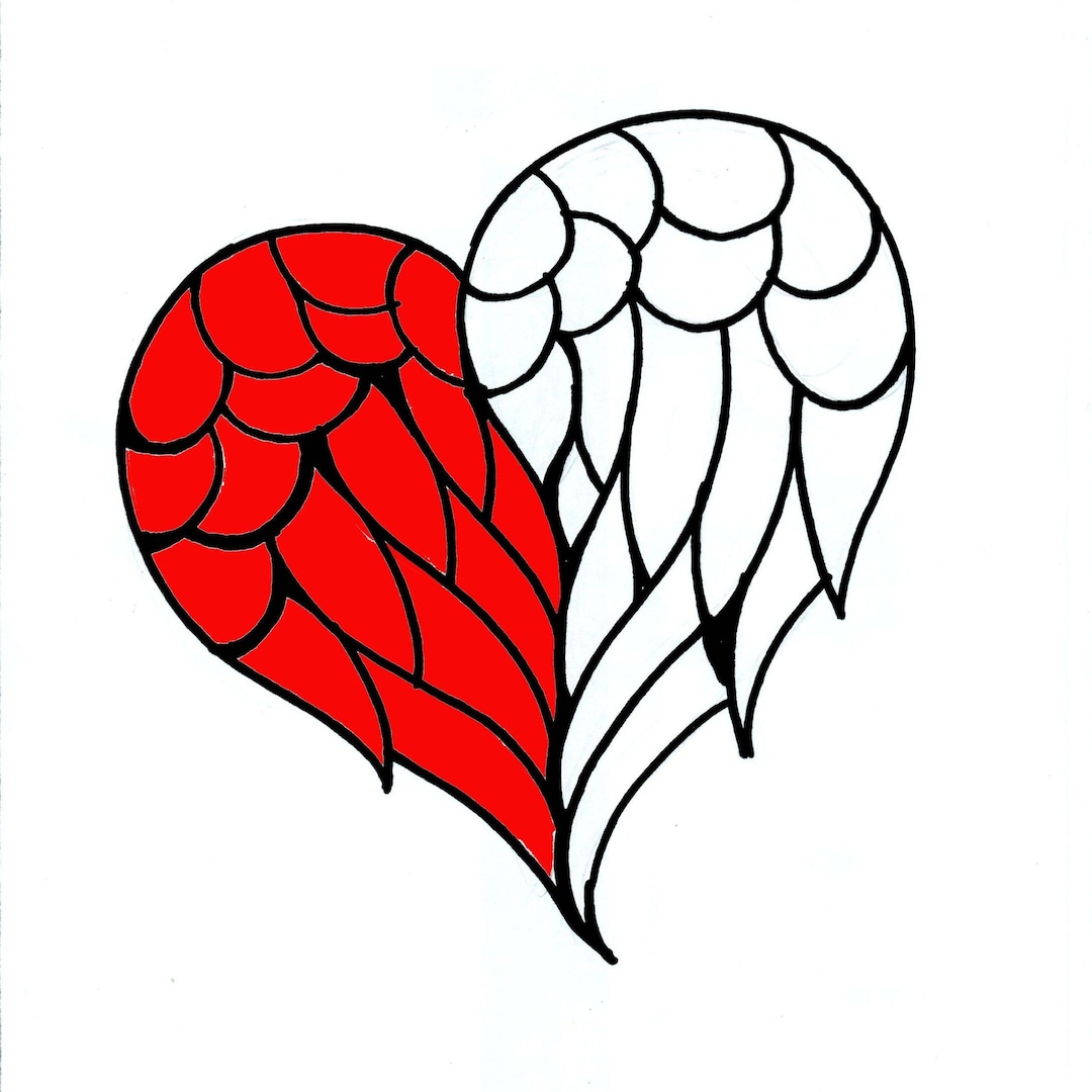 Stained Glass Wings Pattern, Stain Glass Saint Valentine's Day Pattern ...