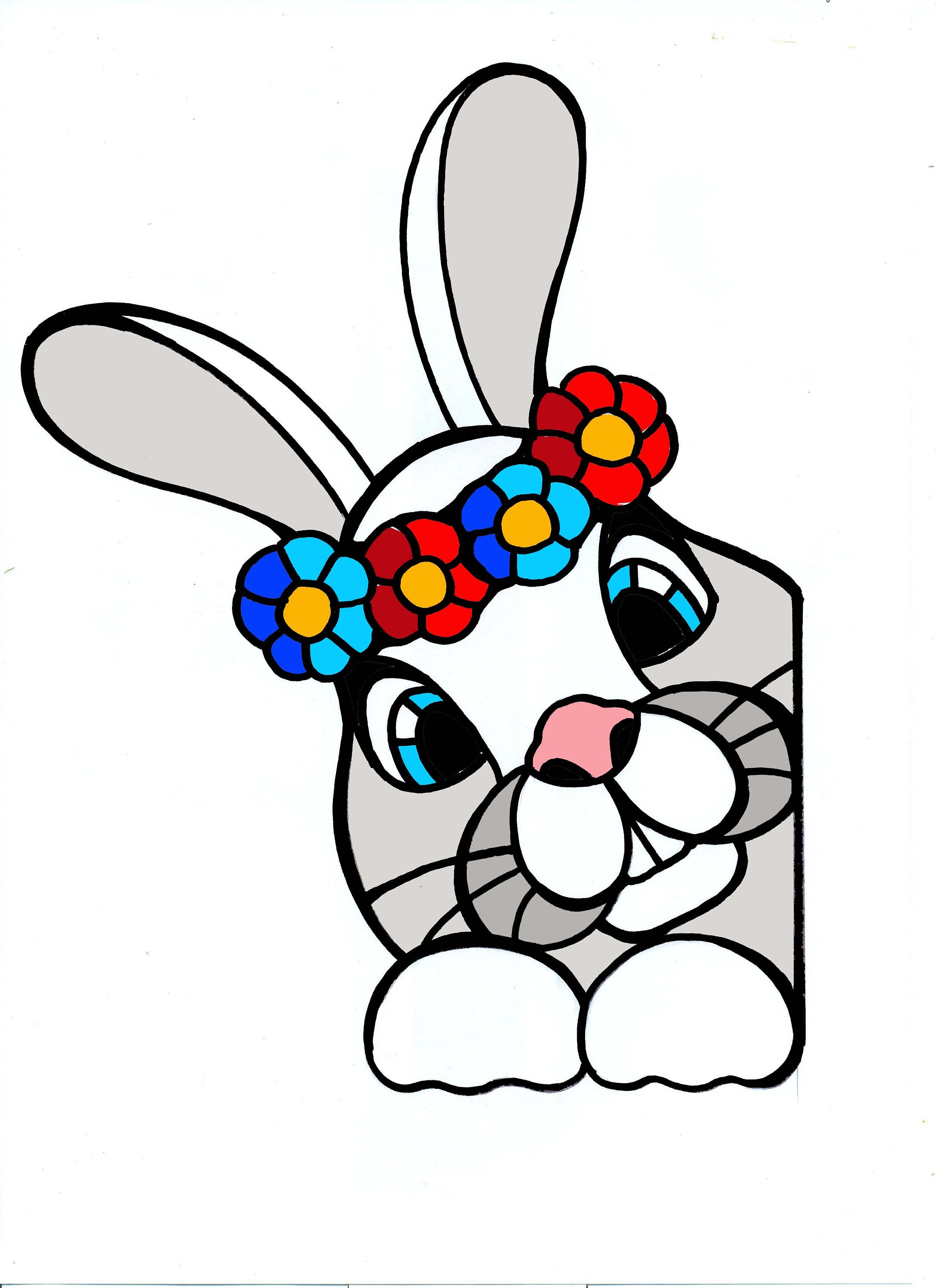 Easter Bunny Suncatcher Pattern Stain Glass Rabbit Holiday - Etsy