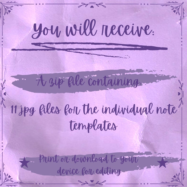 11 Digital Note Template Outlines BUNDLE PURPLE Pack - Etsy