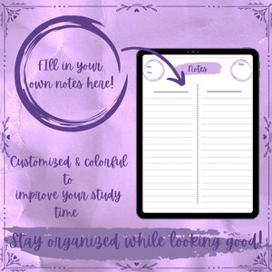 11 Digital Note Template Outlines BUNDLE PURPLE Pack - Etsy