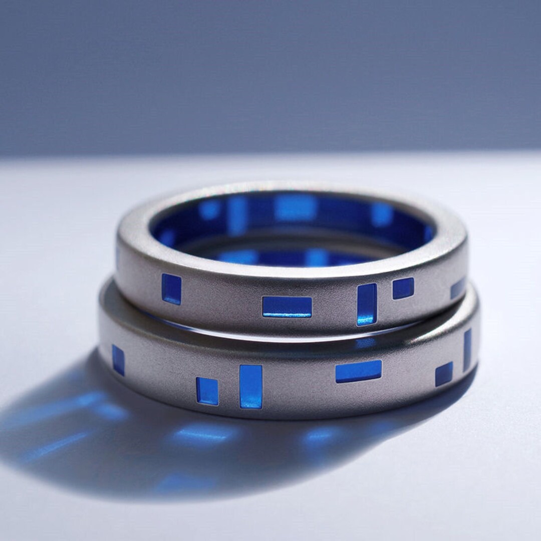 Morse Code Couple Rings, Silver Hidden Message Ring, Delicate Secret ...