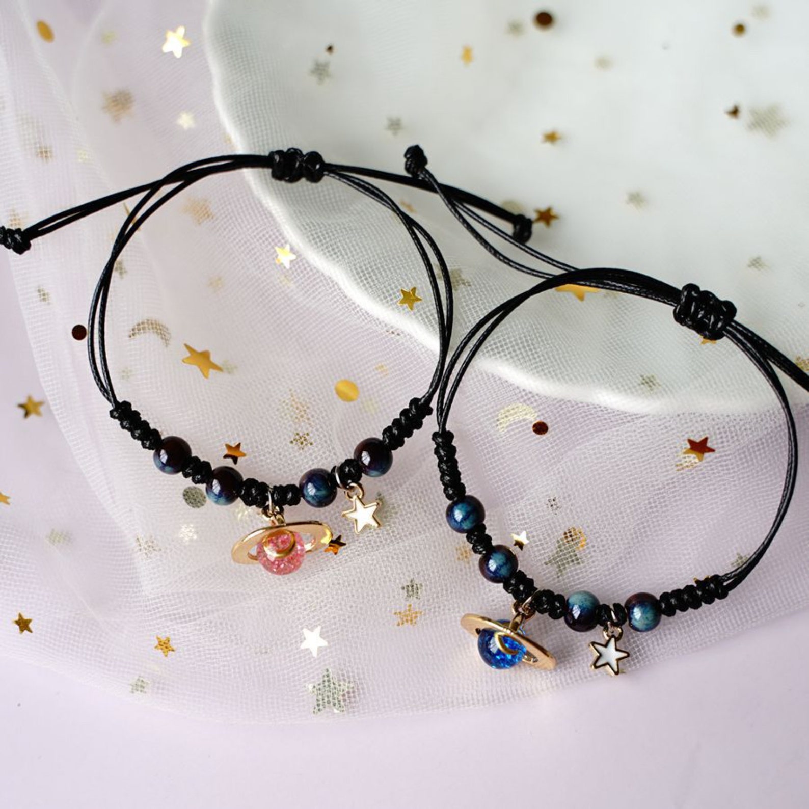 Sun and Moon Couple Bracelet Adjustable Bracelet Celestial - Etsy