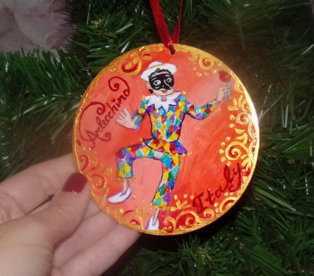 Christmas Ornament Arlecchino Harlequin Italy Italian Carnival Mask ...