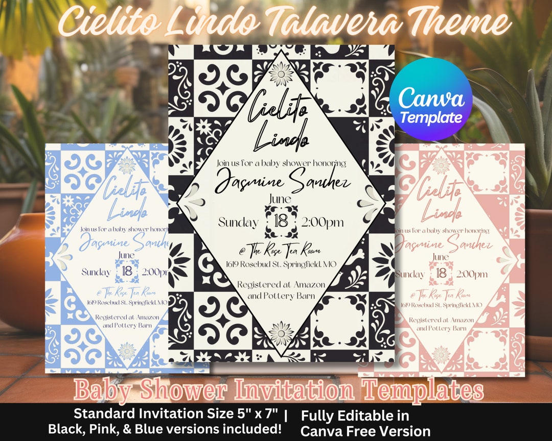 Talavera Baby Shower Invitation | Cielito Lindo Shower Digital ...